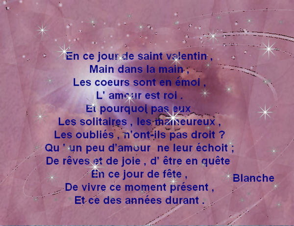 POEME DU JOUR POUR LA SAINT-VALENTIN