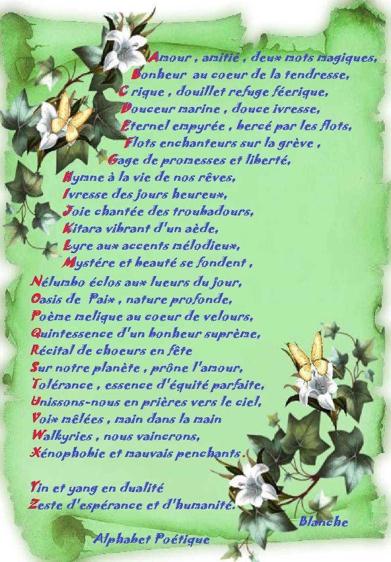 POEME / ALPHABET POETIQUE